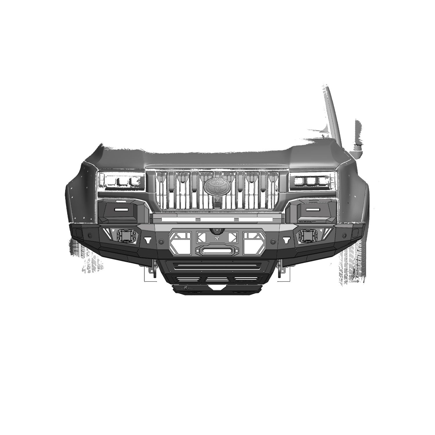 Toyota Prado 250 Series 2024+ Bull Bar | VIKOR Diablo Lightweight (No ...